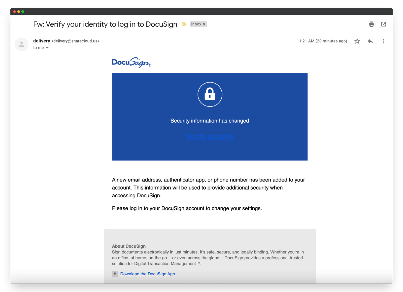 Microsoft Phishing Email Example | Hook Security