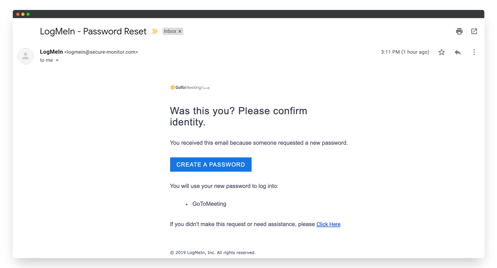GoDaddy Phishing Email Example | Hook Security