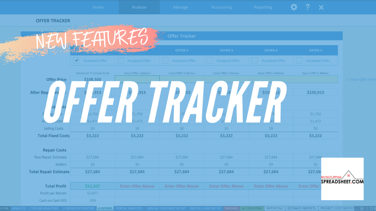 Feature Spotlight: New Offer Tracker Tool | House Flipping Blog
