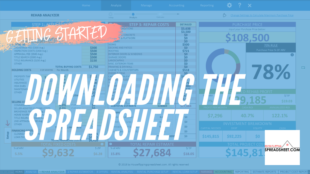 Downloading the House Flipping Spreadsheet