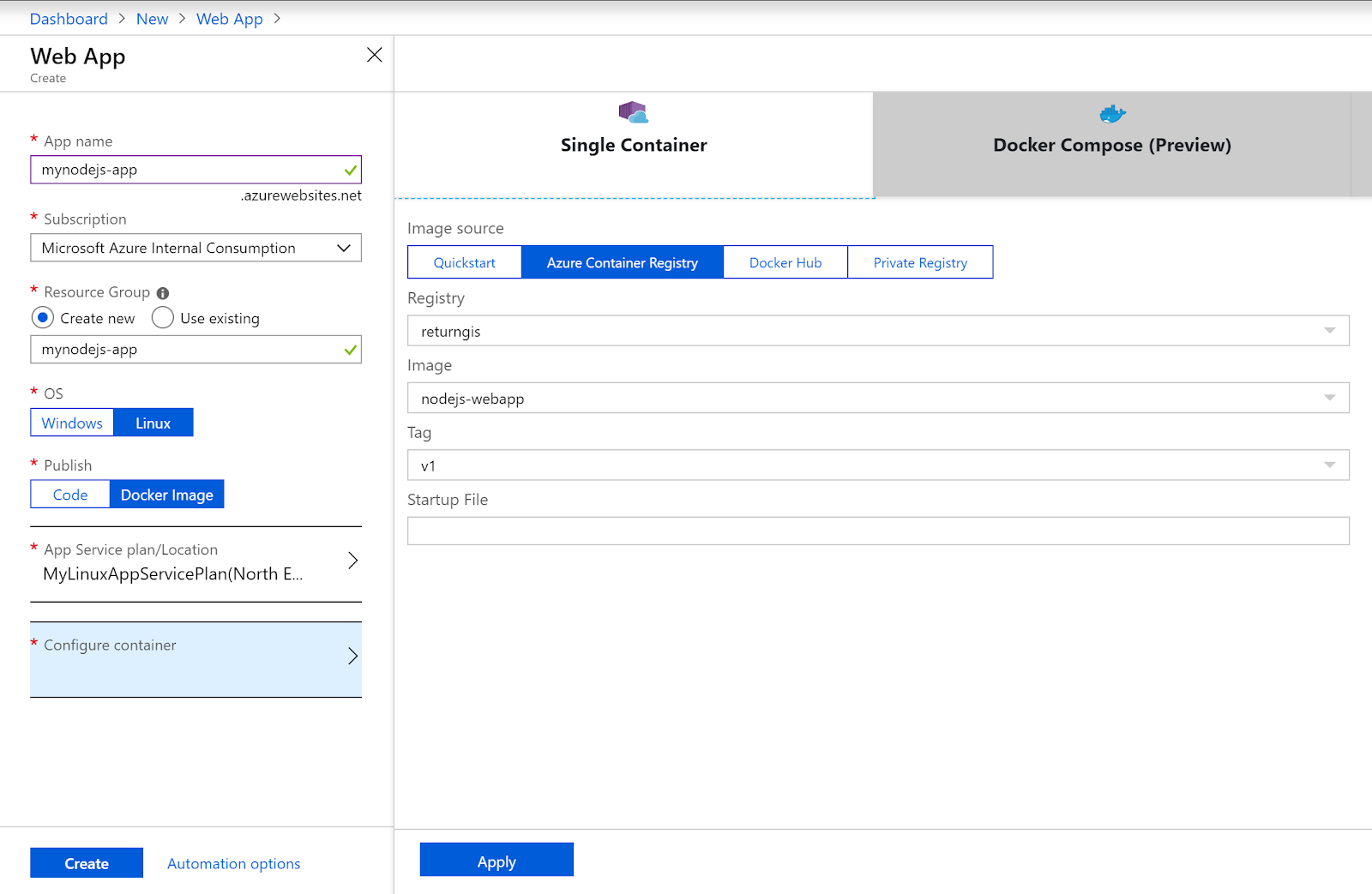 Ejecutar contenedores de Docker en Azure App Service