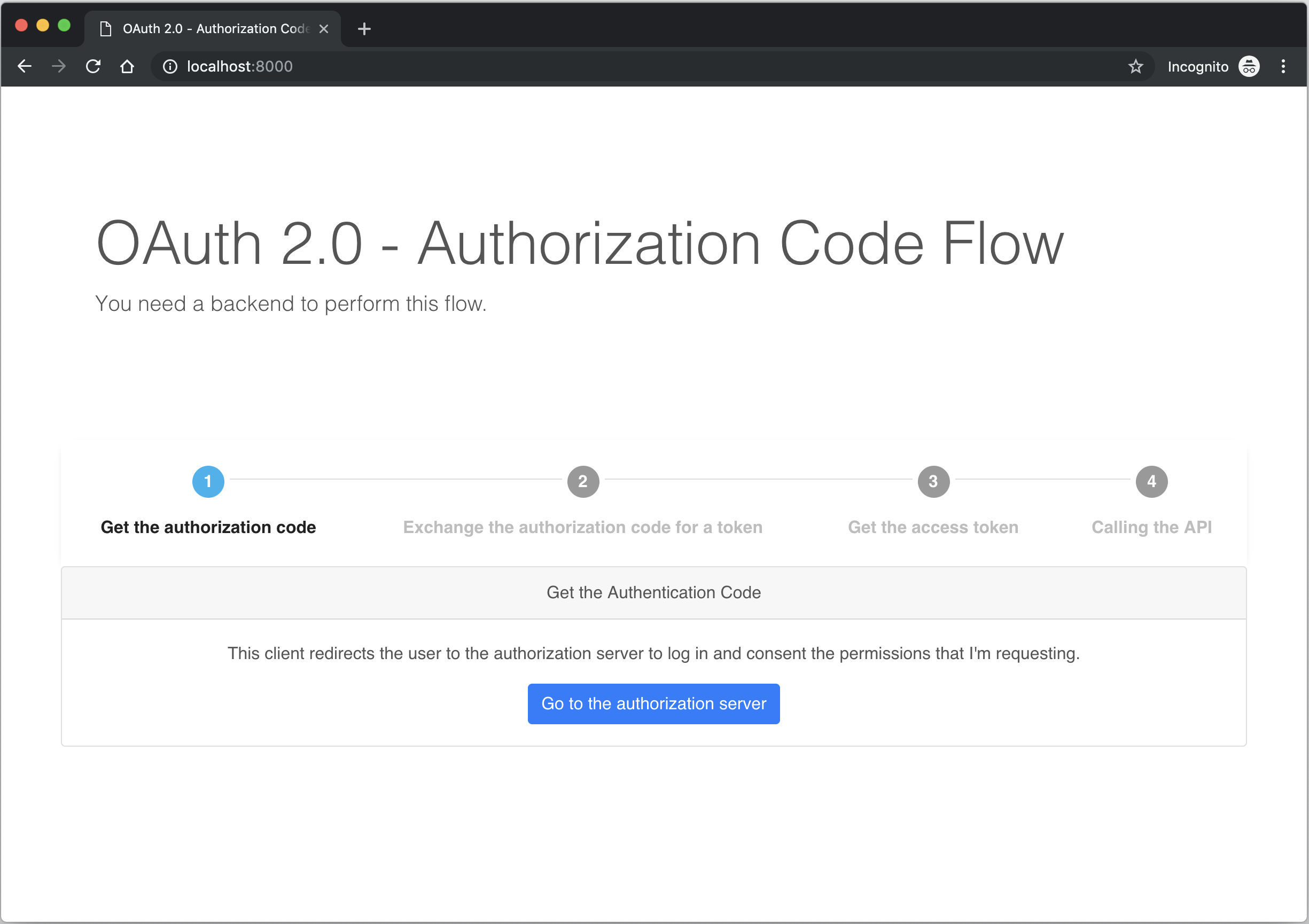 Ejemplo de Authorization Code Flow de OAuth 2.0