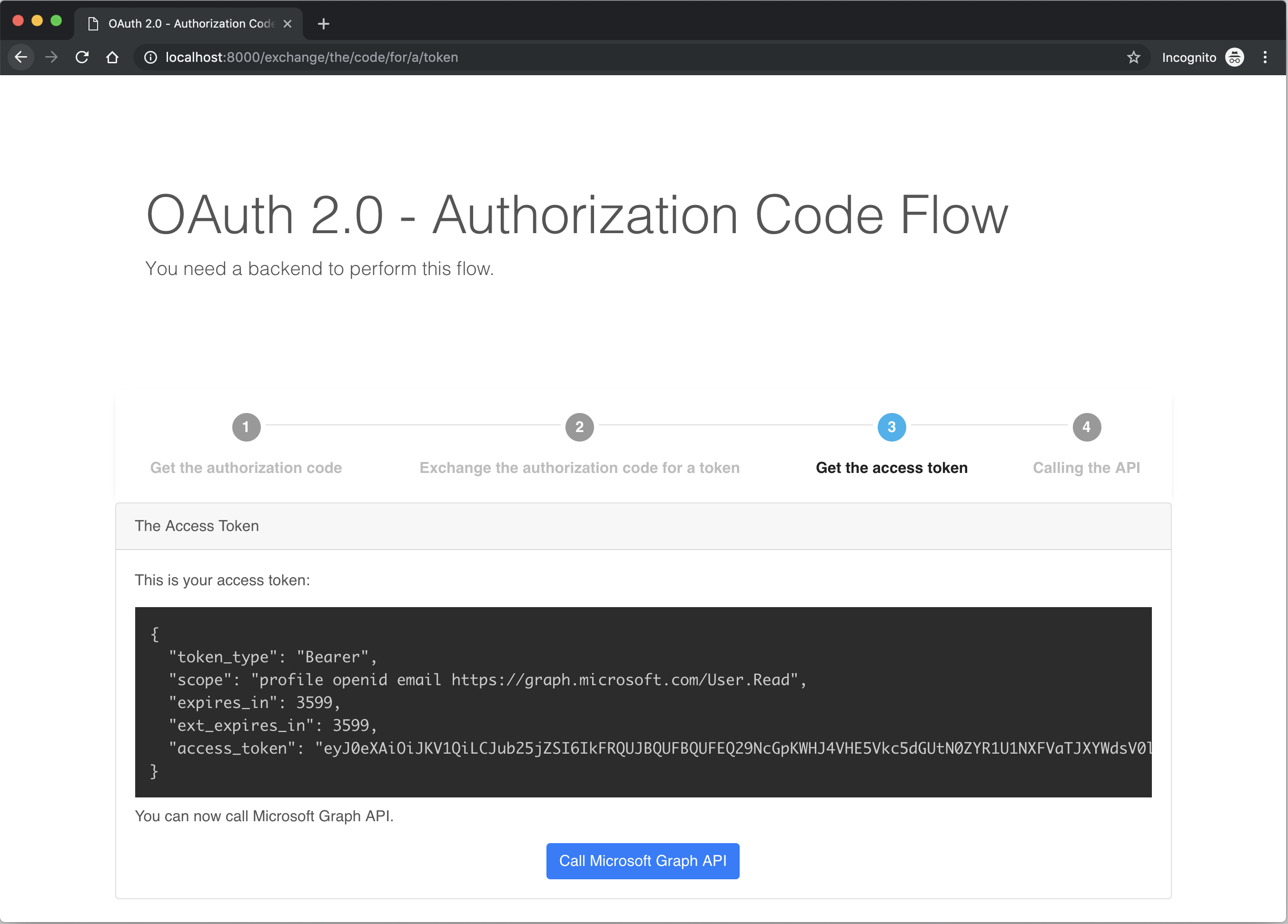 Ejemplo de Authorization Code Flow de OAuth 2.0