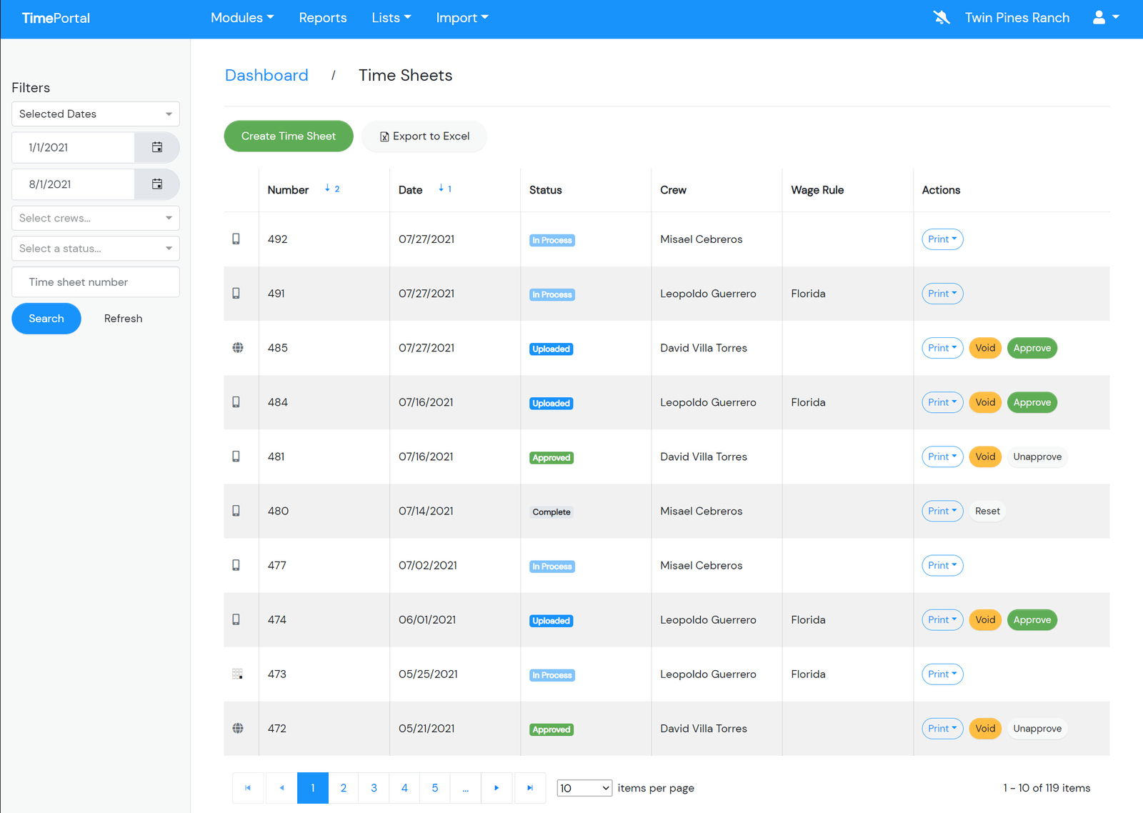 Time Portal - Web-based Time Tracking for Agriculture