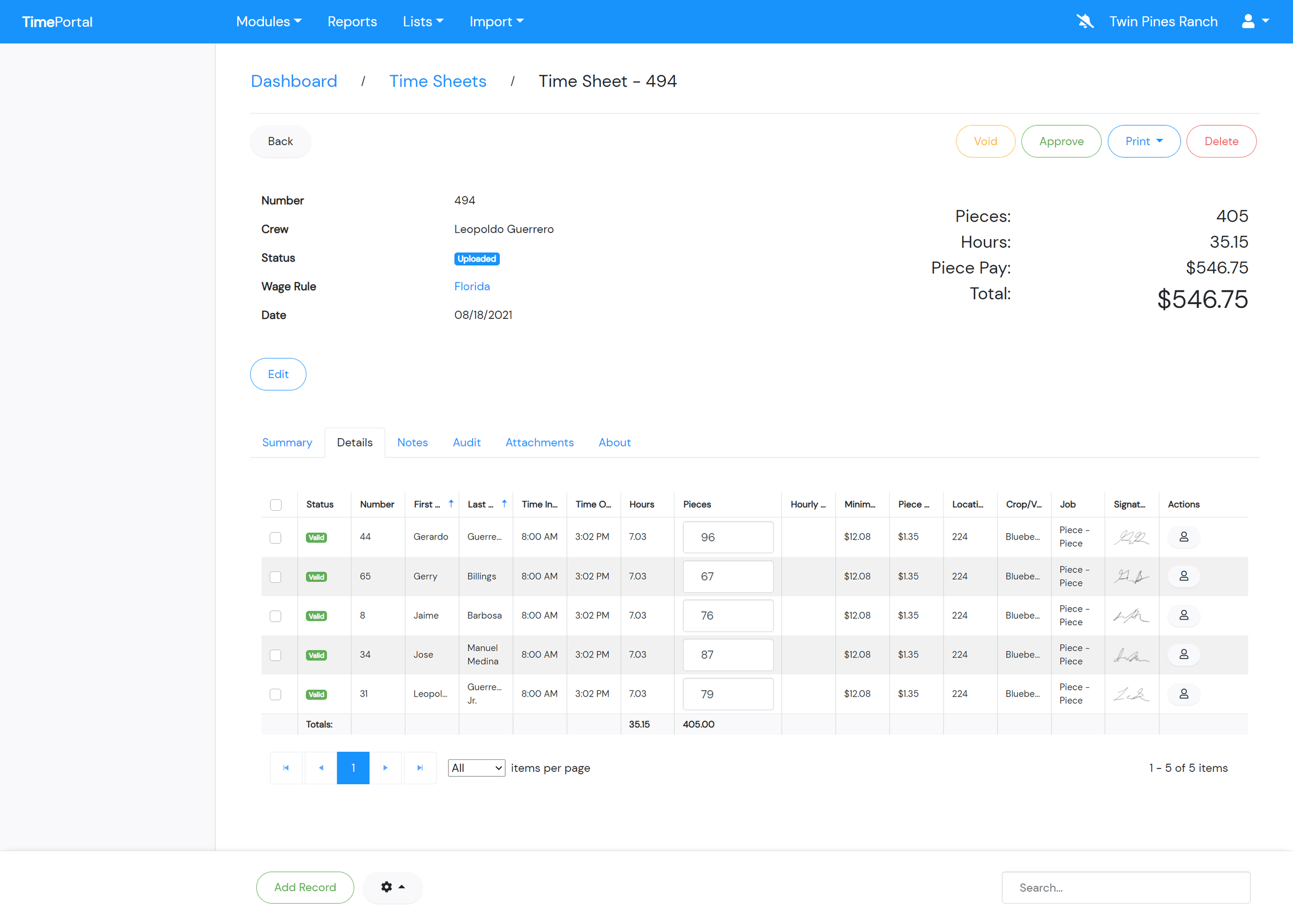 Time Portal - Web-based Time Tracking for Agriculture