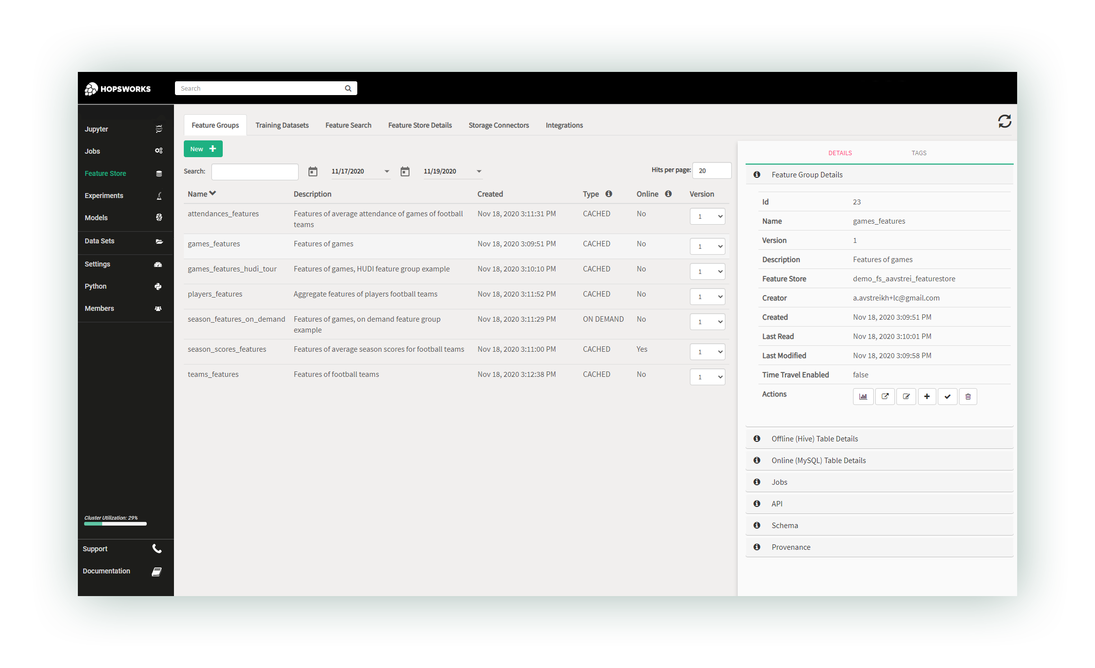Hopsworks - Data‑Intensive AI with a Feature Store