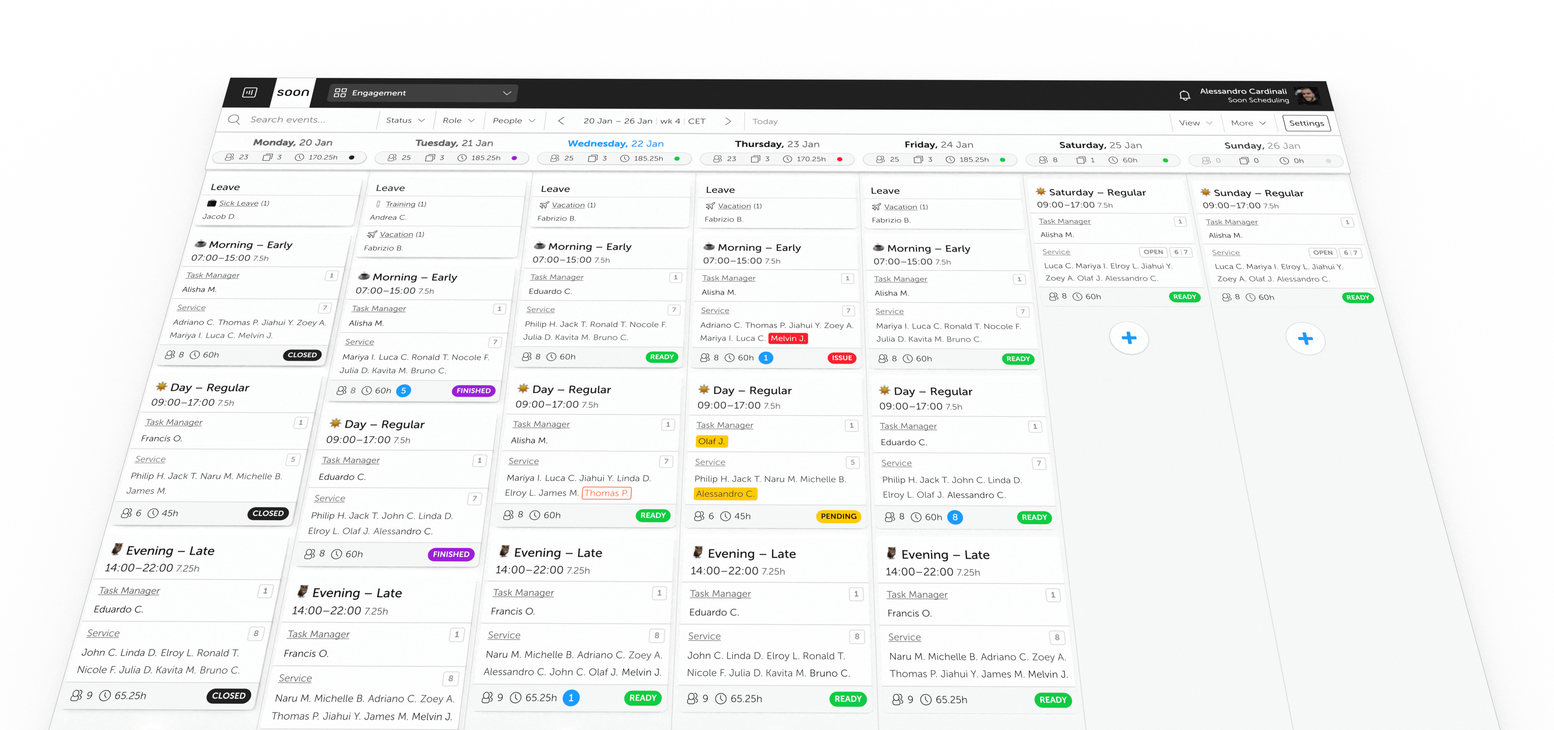 Online roosters maken voor medewerkers | Soon
