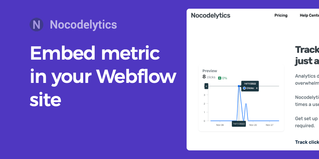Embed single metric - Nocodelytics Help Center