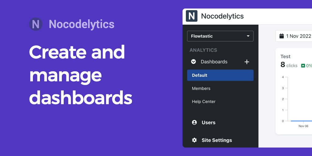 Create and manage dashboards - Nocodelytics Help Center