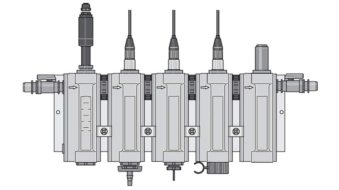 Clear Inline Flow Cell, Sensor Housing, 5 Port | IAS, Inc.