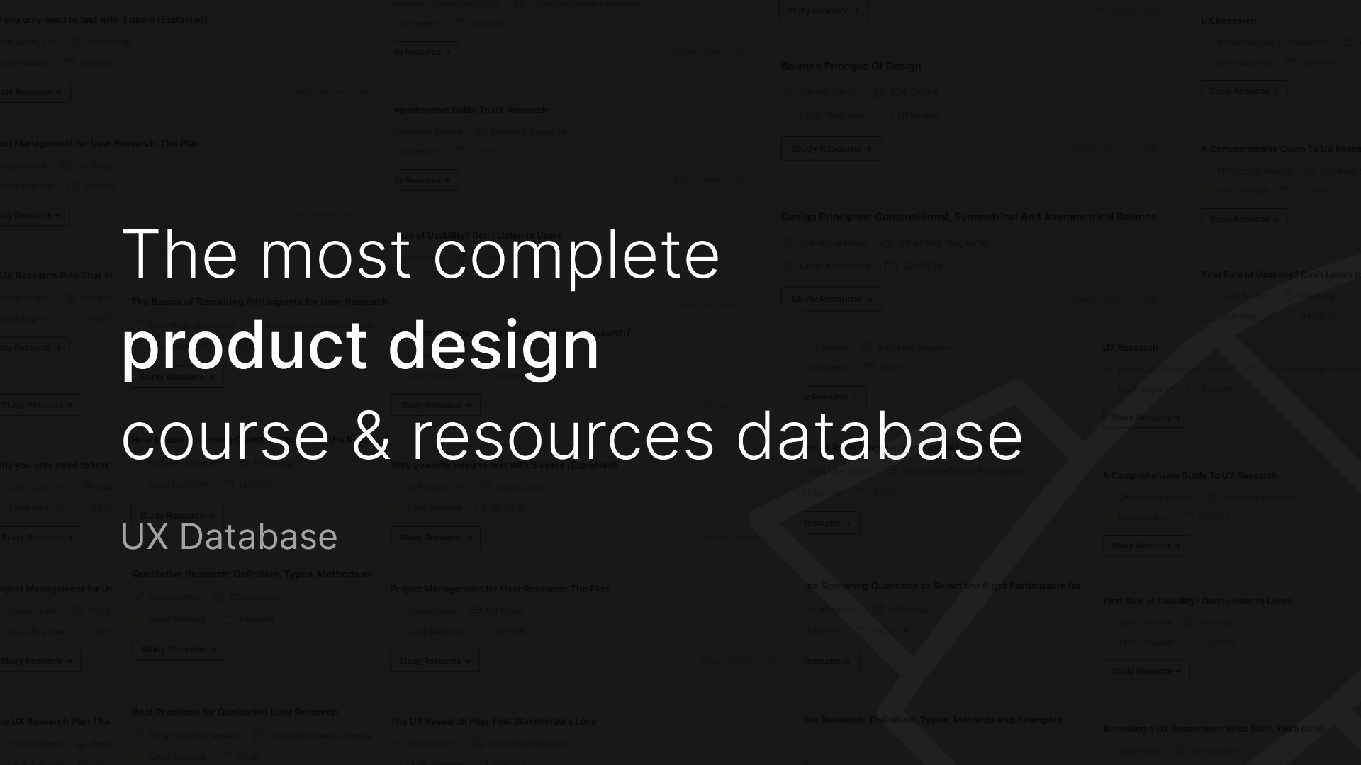 User Experience (UX) - Learn UX | UX Database