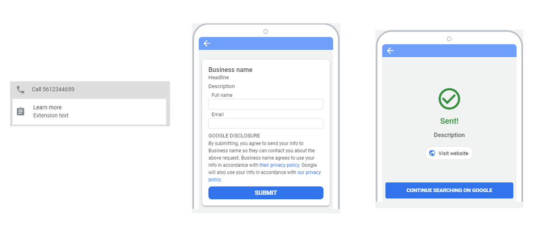 Lead Form Extension Performance on Google Ads