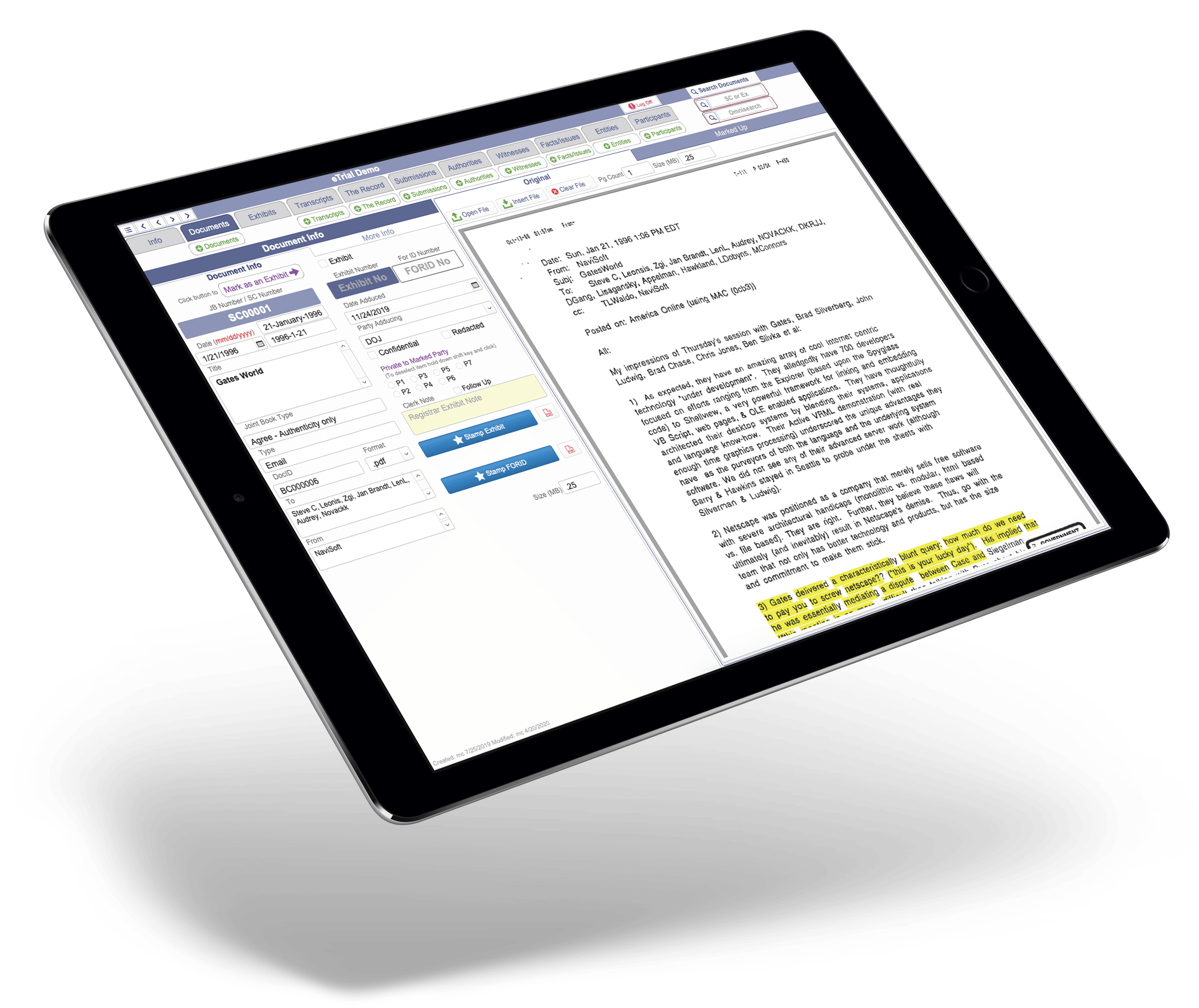 Virtual court software for Courts - eTrialToolkit