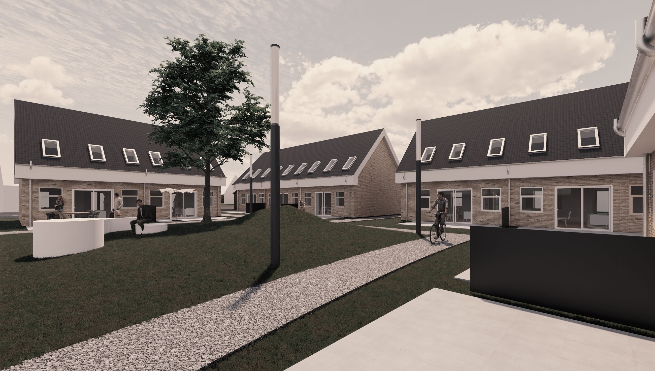 10 rækkehuse samt 3 lejligheder 15 min Århus | Nyt Ejendomsprojekt hos ...