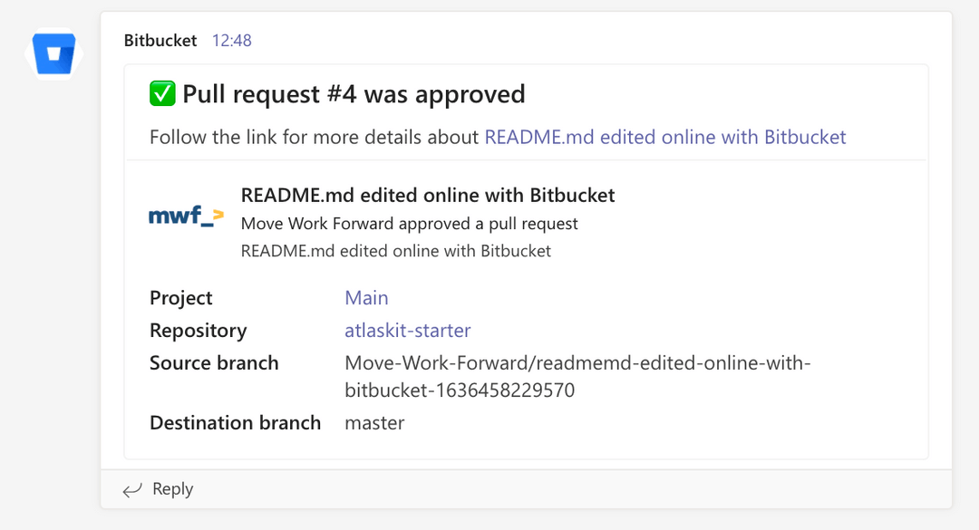 How to get Microsoft Teams notifications from Atlassian Bitbucket Cloud