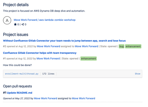 Move Work Forward | Confluence Gitlab Connector
