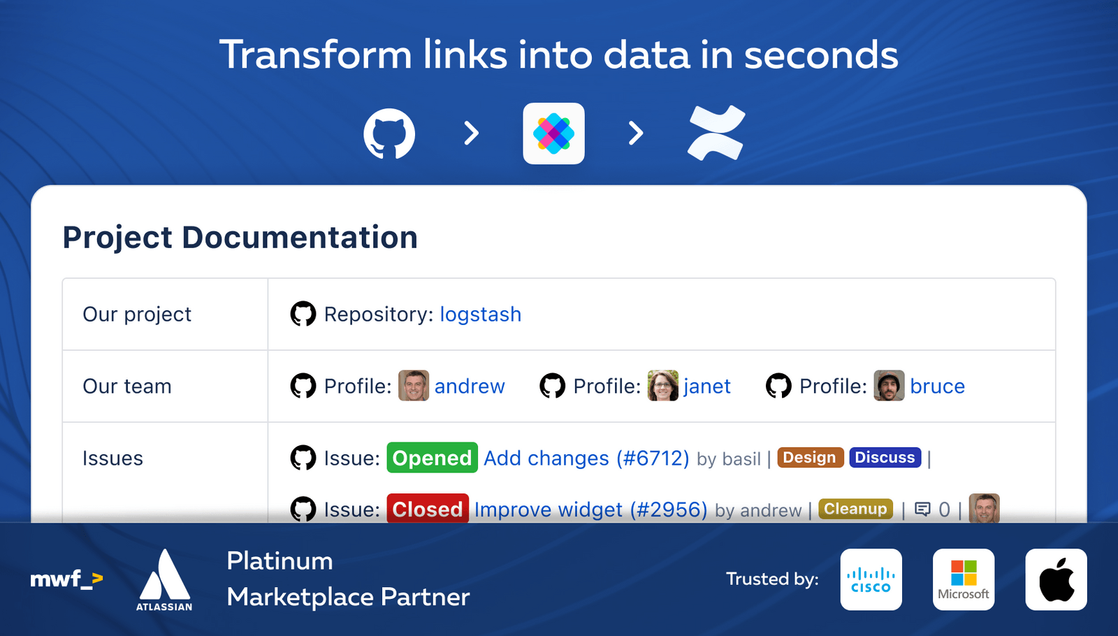 Move Work Forward | GitHub links for Confluence