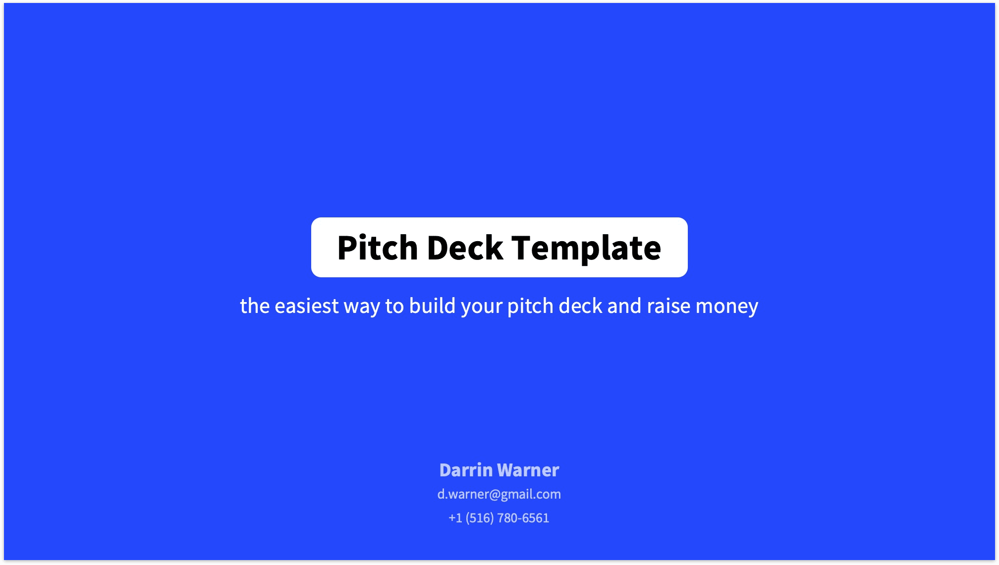 Title Slide | Pitch Deck Template Viewer BaseTemplates