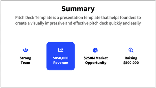 Summary Slide | Pitch Deck Template Viewer BaseTemplates