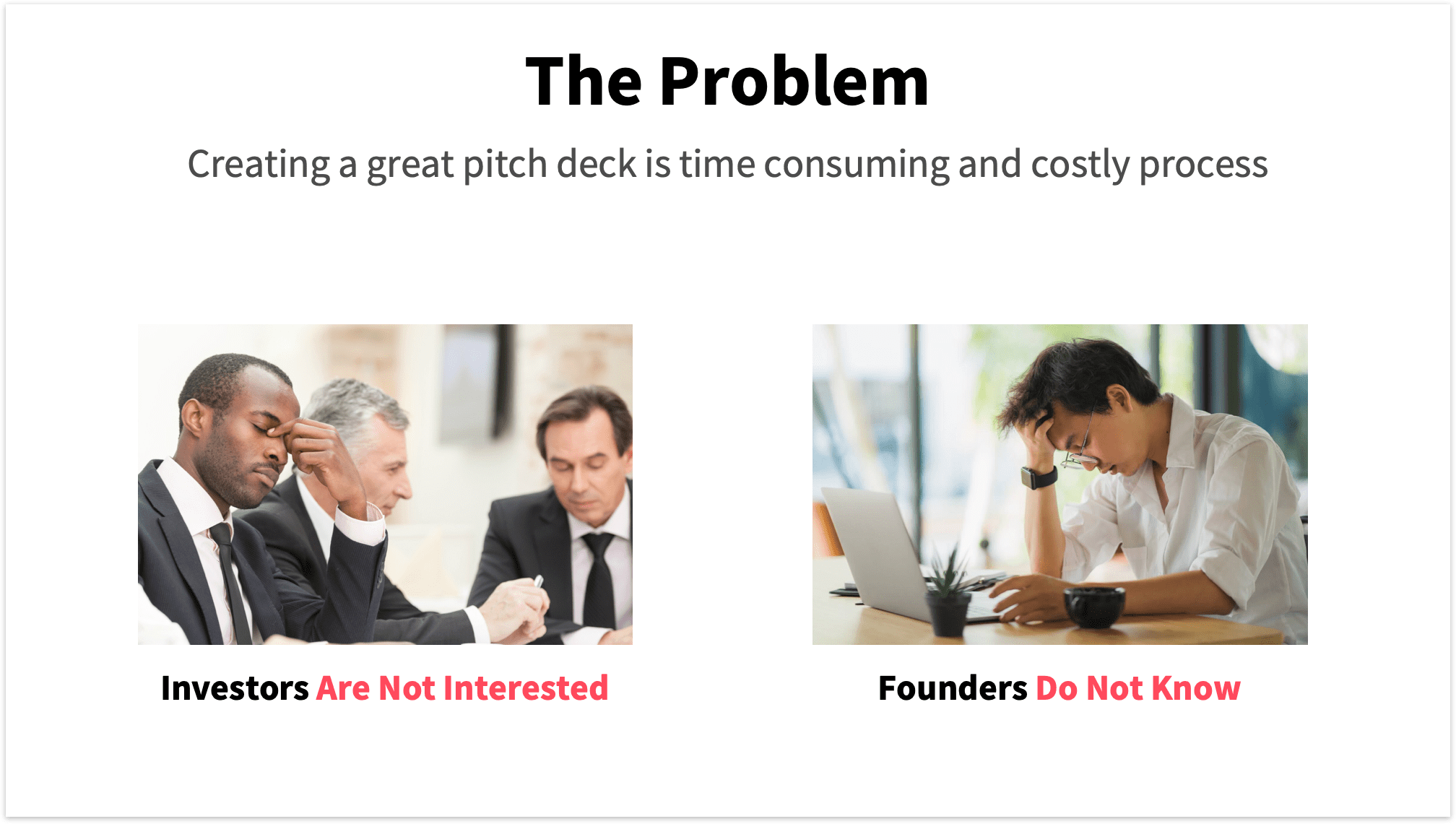 Problem Slide | Pitch Deck Template Viewer