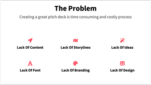Problem Slide | Pitch Deck Template Viewer