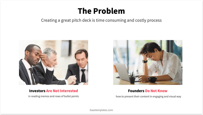 Problem Slide | Pitch Deck Template Viewer