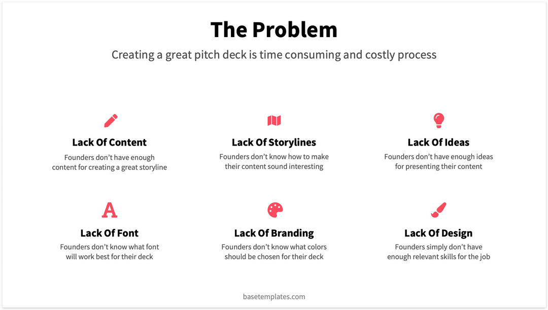 Problem Slide | Pitch Deck Template Viewer
