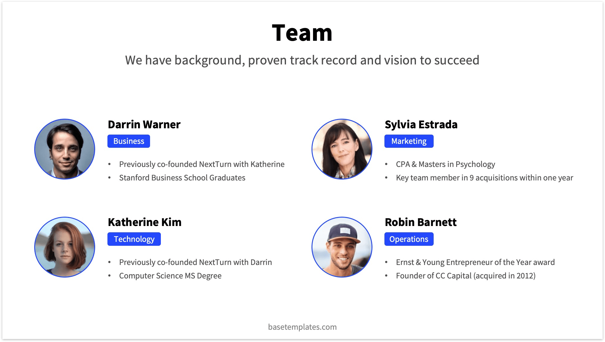 Team Slide | Pitch Deck Template Viewer BaseTemplates