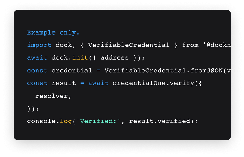 Dock: Verifiable Credentials