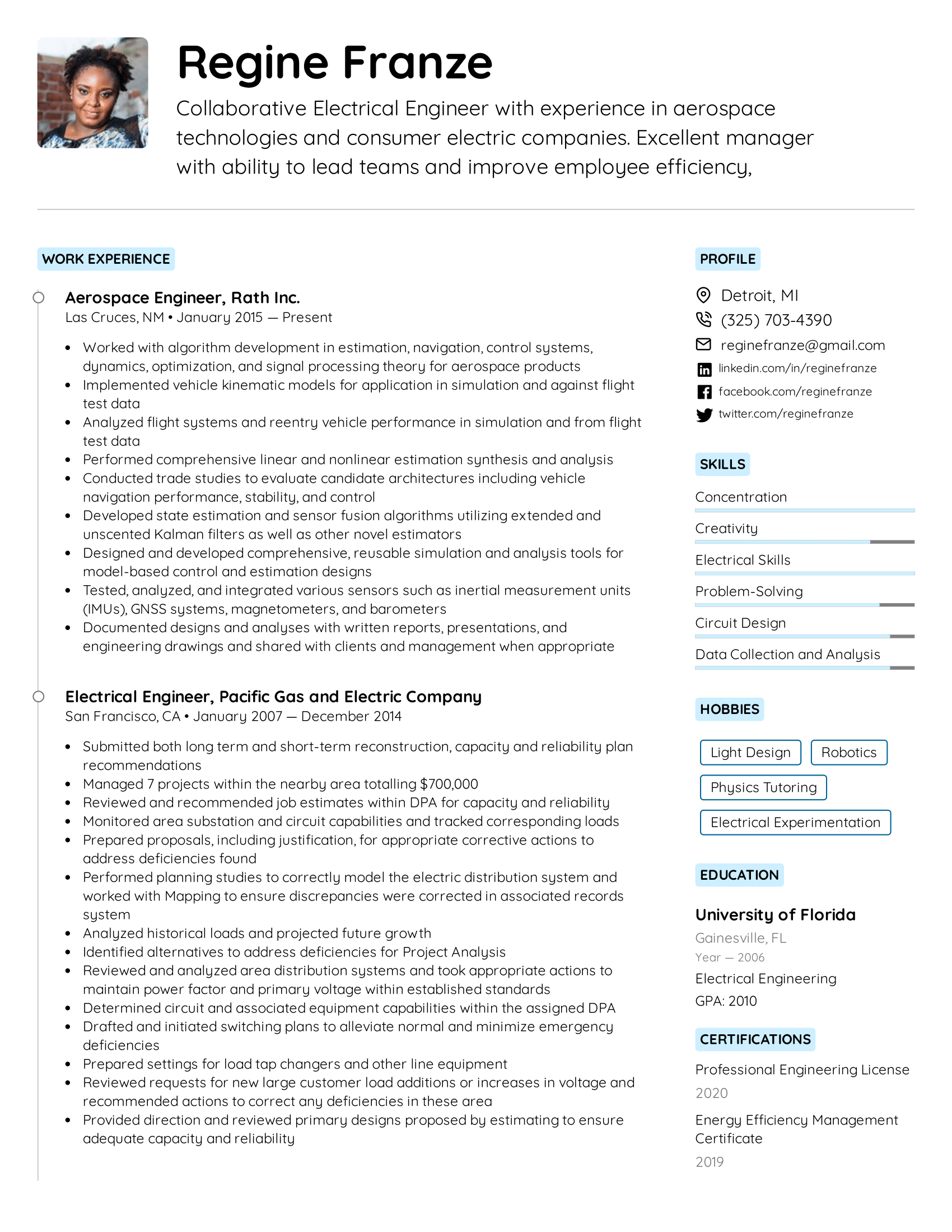 Sample Resume For Electrical Engineer Temiarianaa