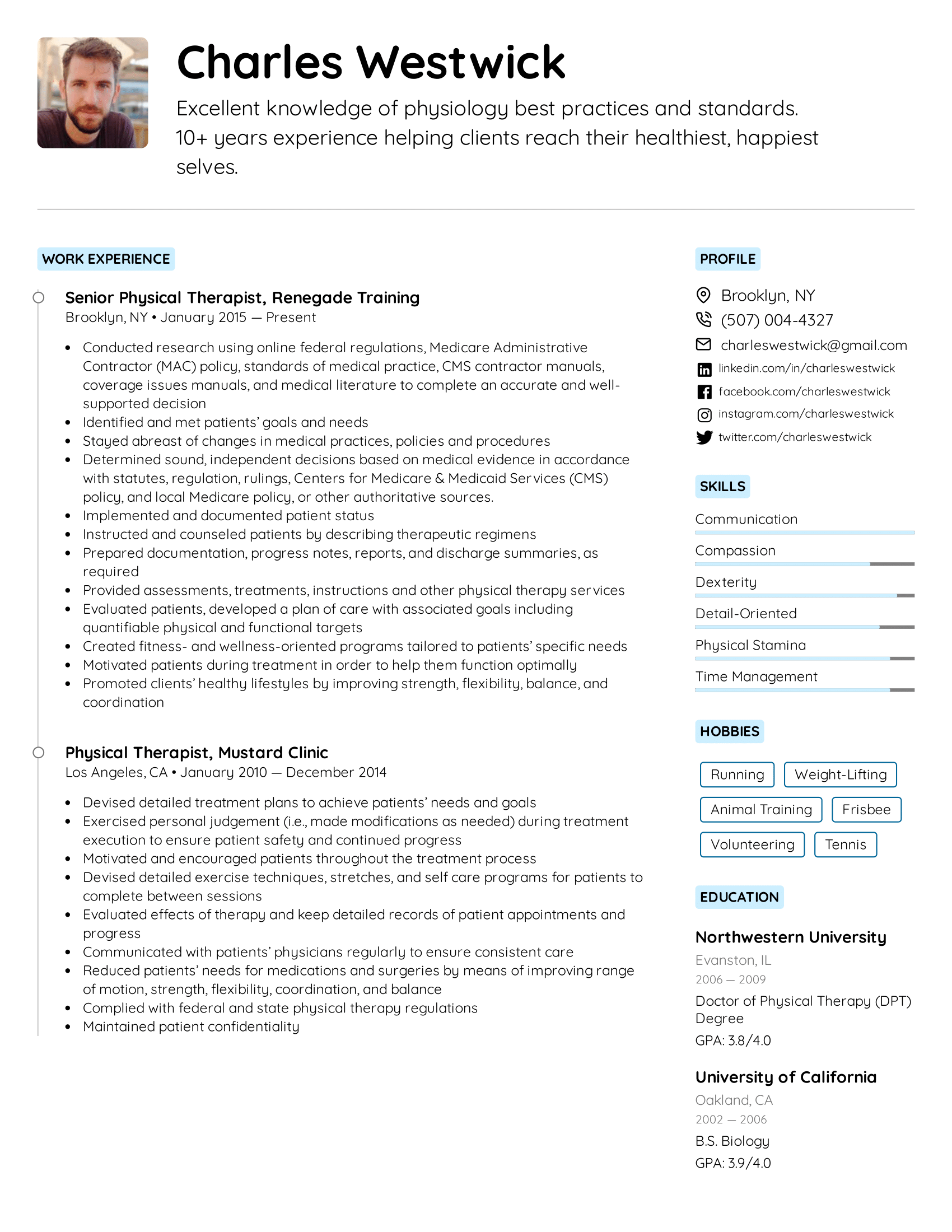 Physical Therapist Resume Example Writing Tips For 2020