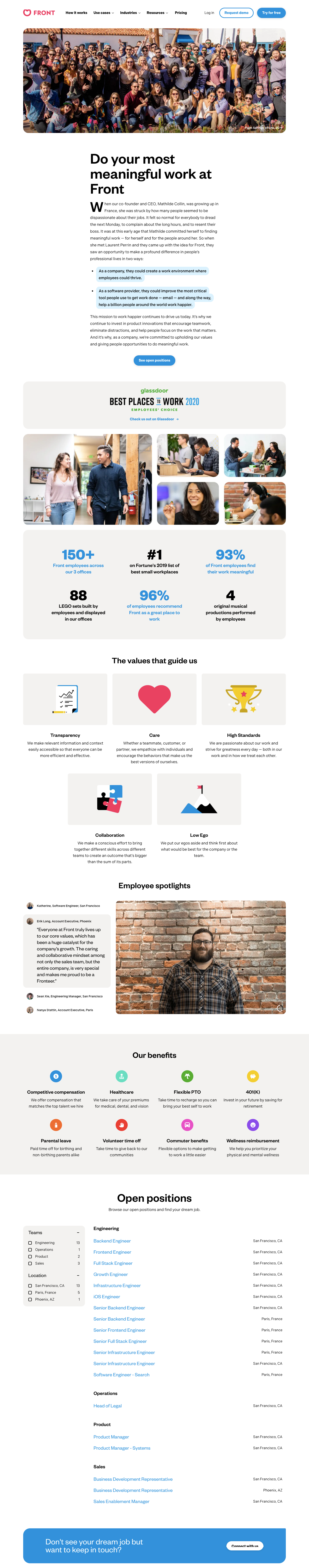 Front Career Page - SaaSFrame