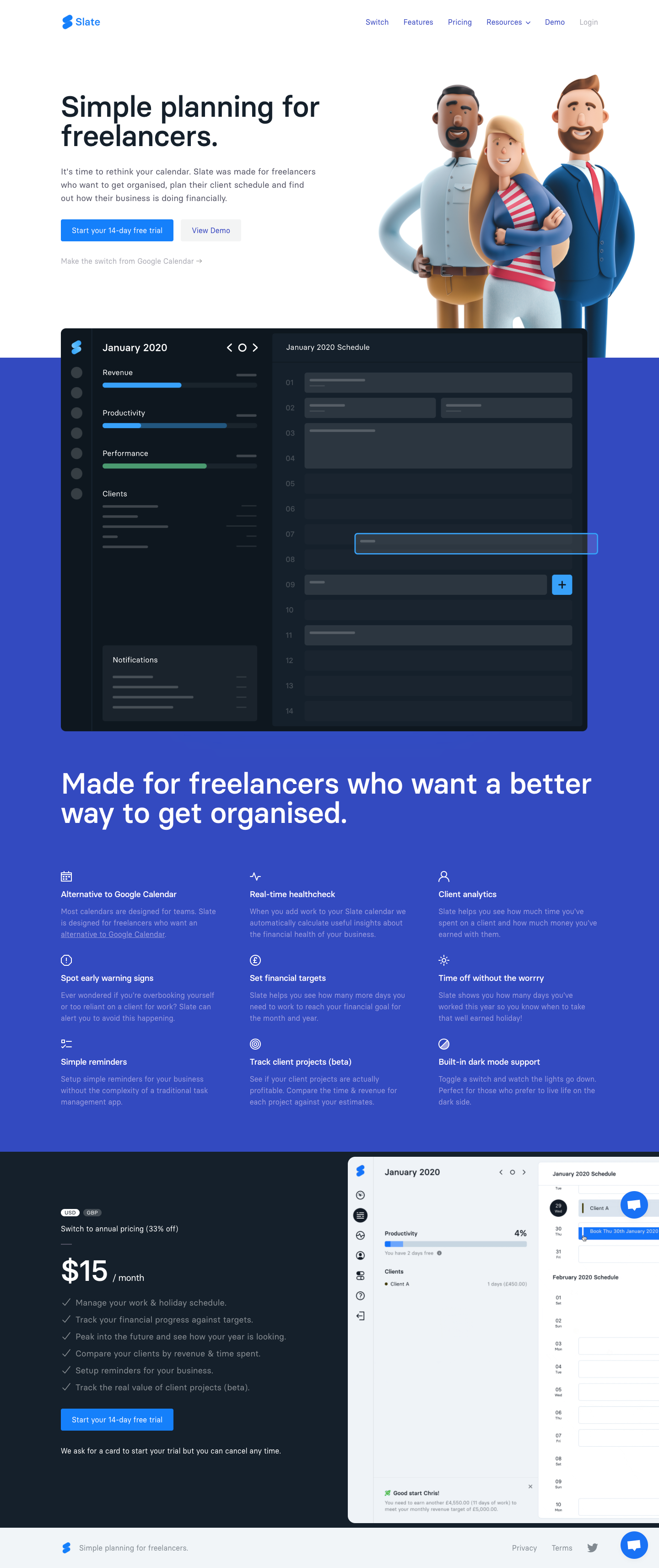 Slate Landing Page - SaaSFrame