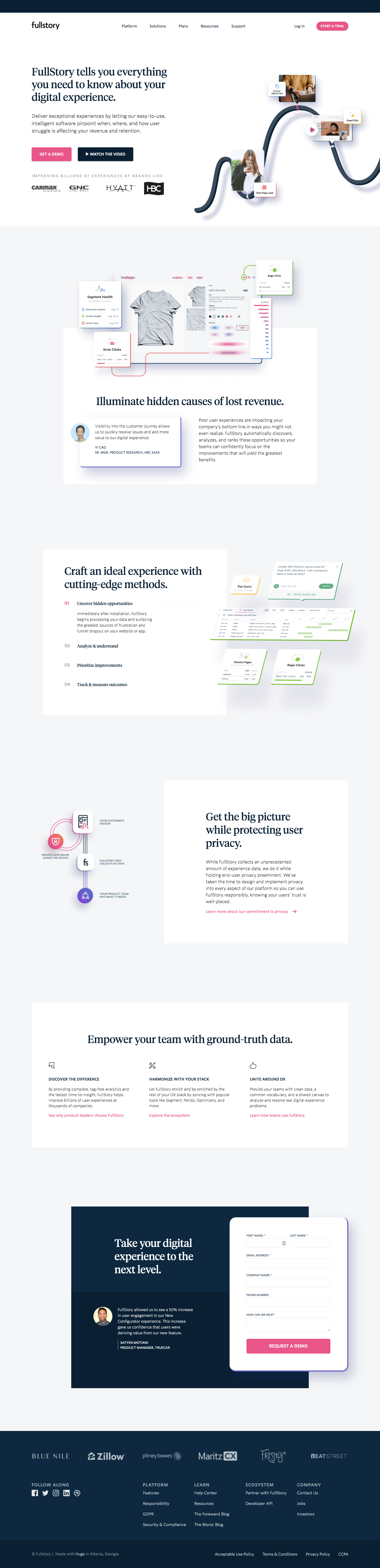 Fullstory Landing Page - SaaSFrame
