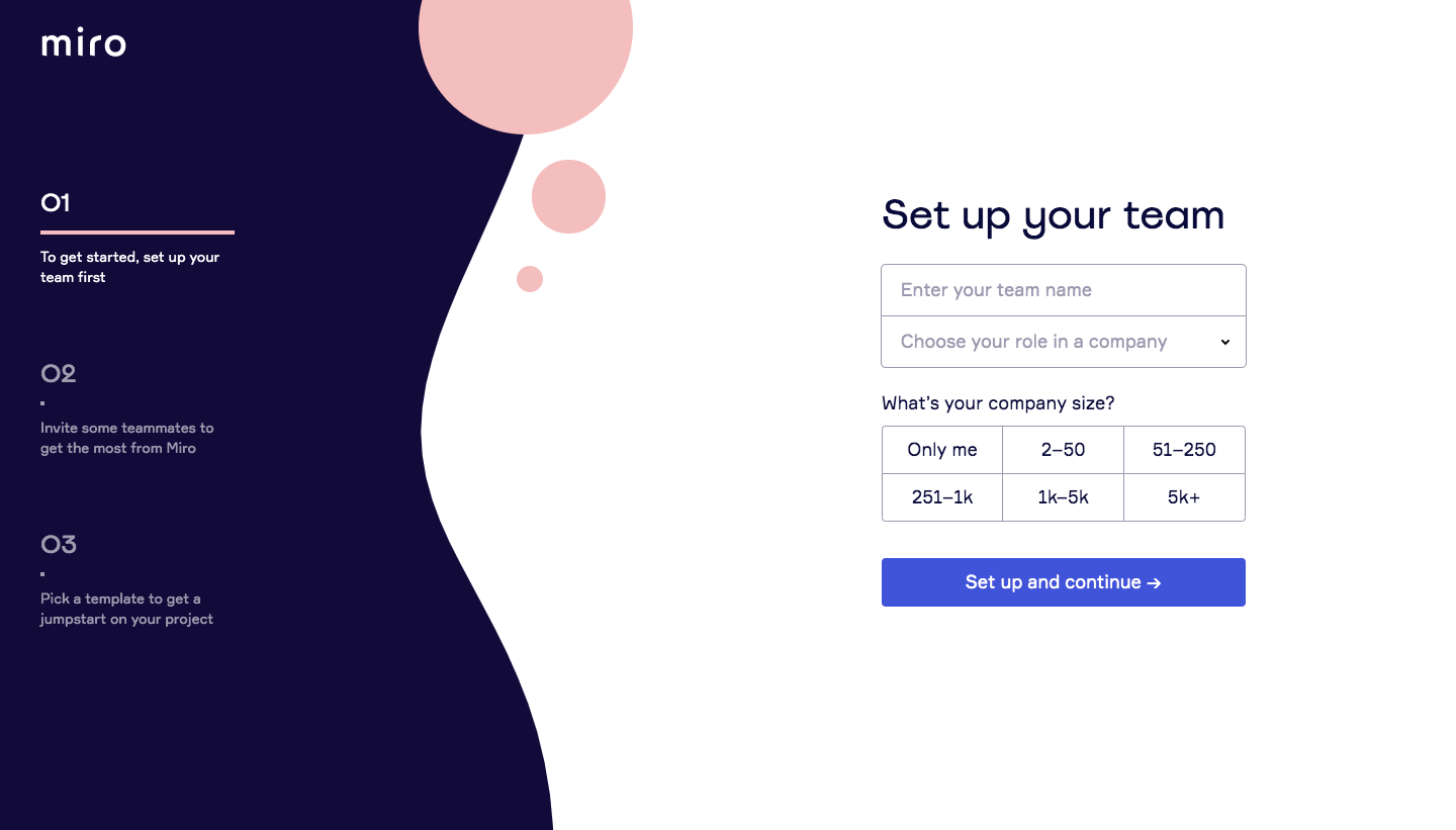 Miro SIgn Up Flow - SaaSFrame