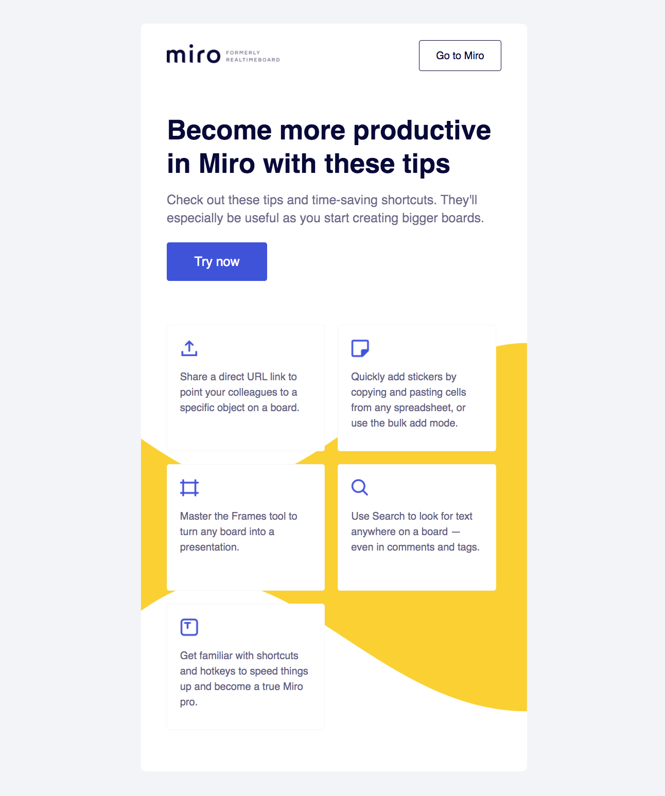 Miro Onboarding Emails - SaaSFrame