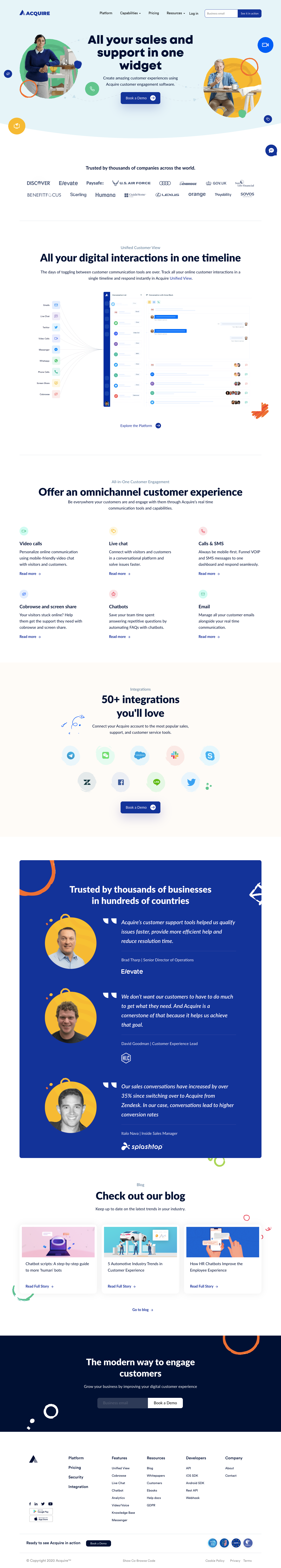 Acquire Landing Page - SaaSFrame