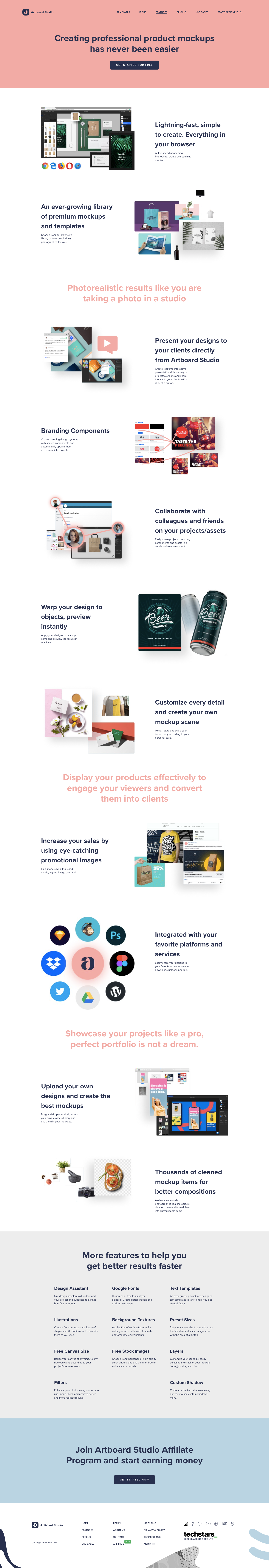 Artboard Studio Features Page - SaaSFrame