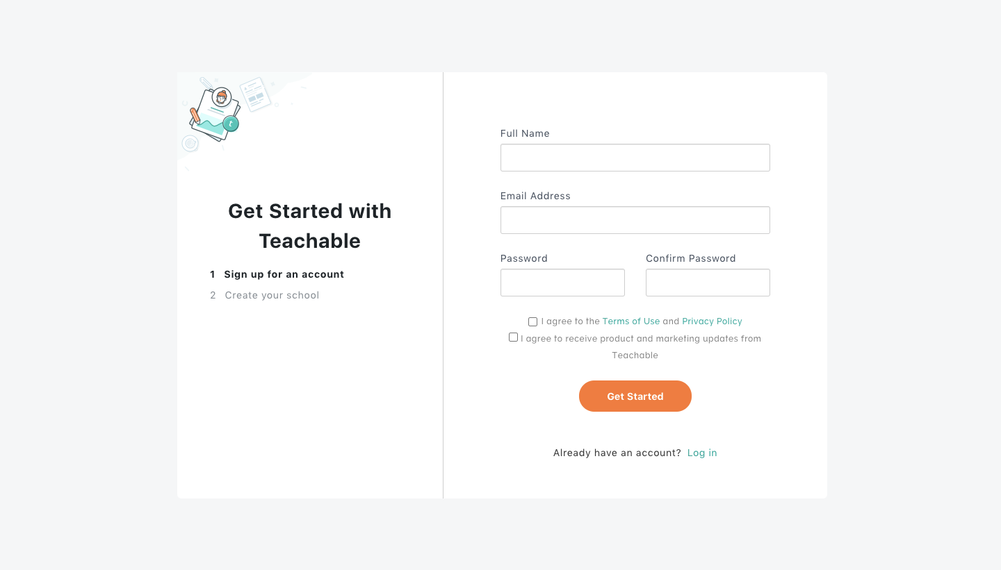 Teachable Sign Up Flow - SaaSFrame