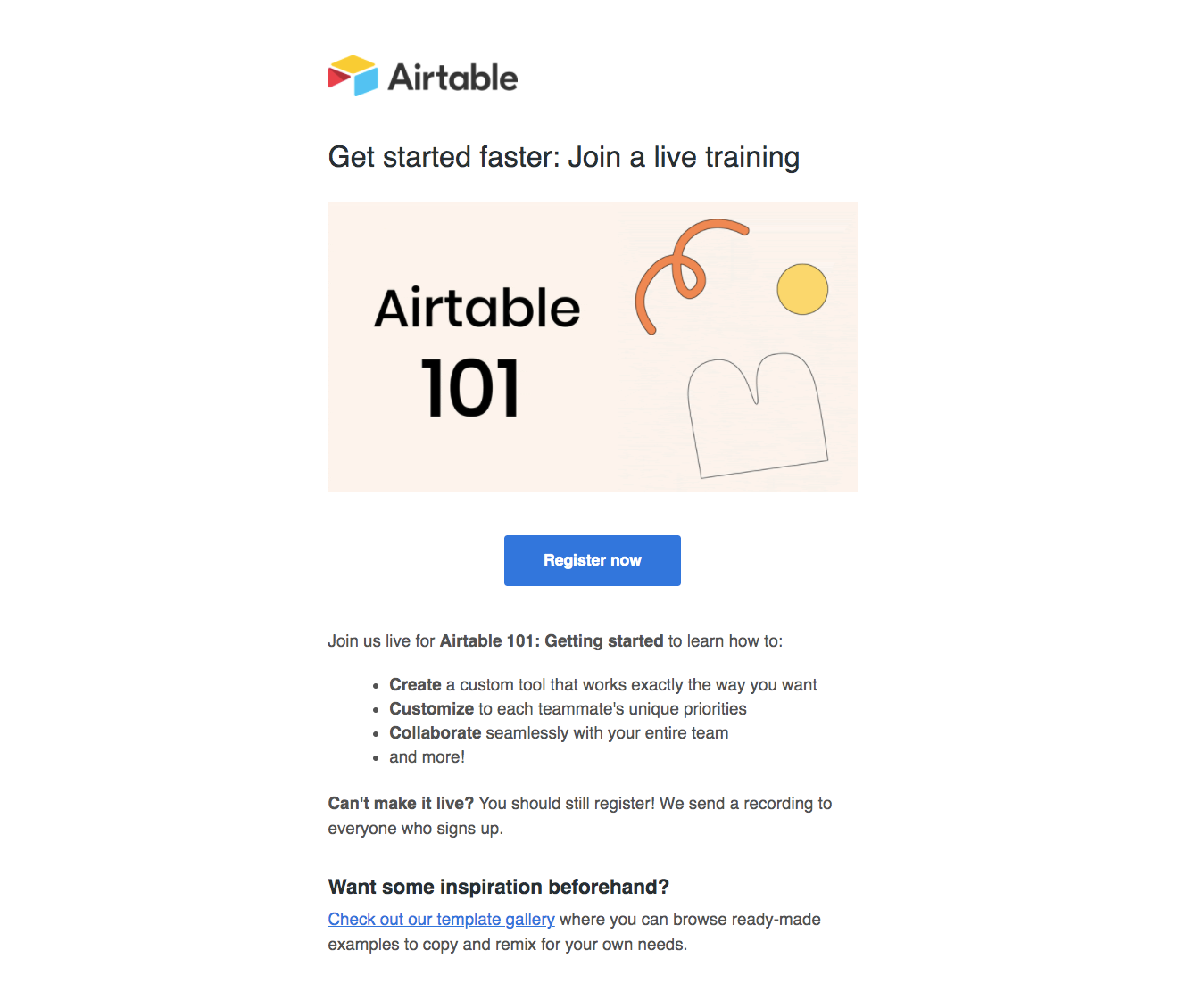 Airtable Onboarding Email Flow - SaaSFrame