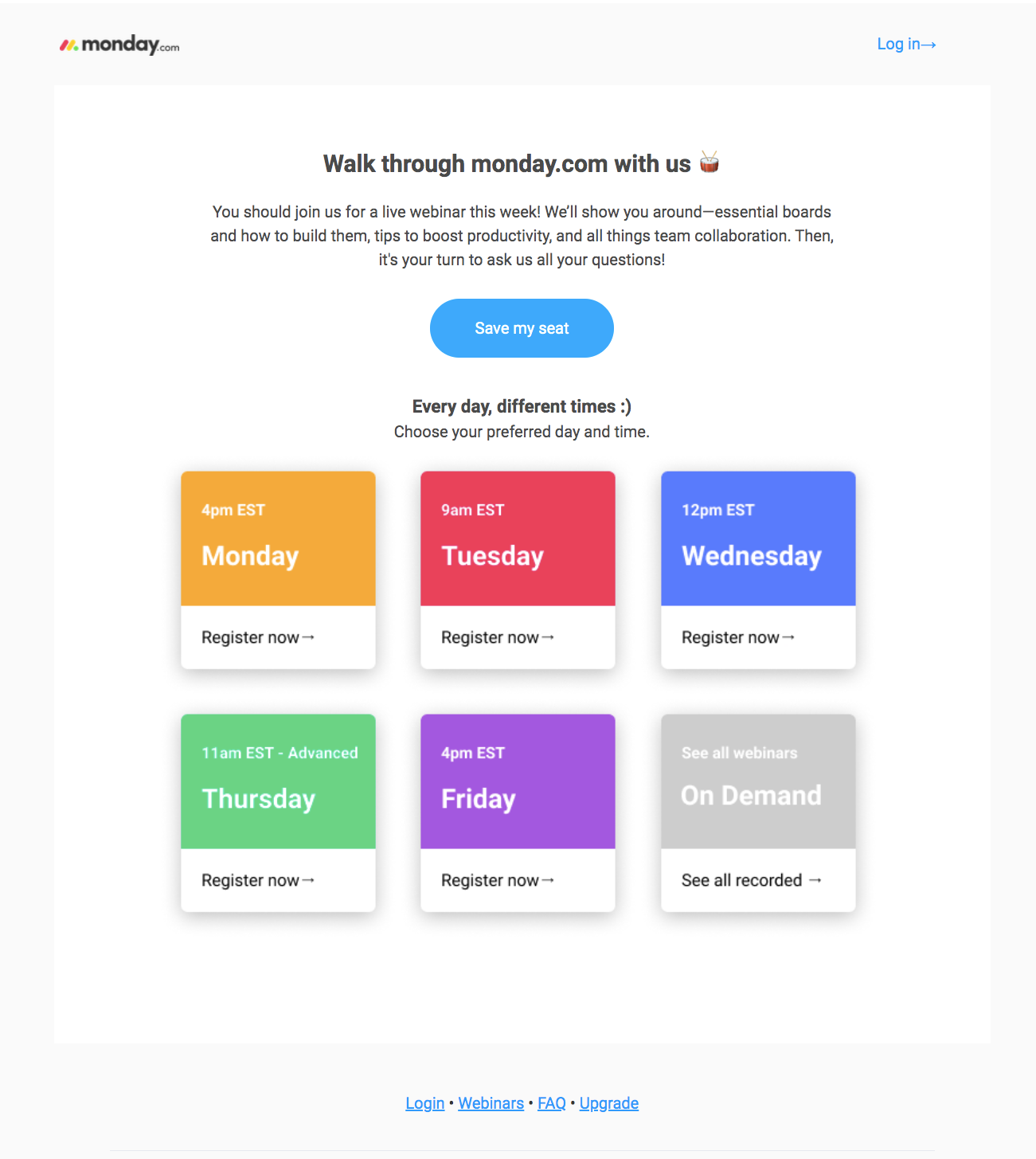 Monday Onboarding Emails - SaaSFrame