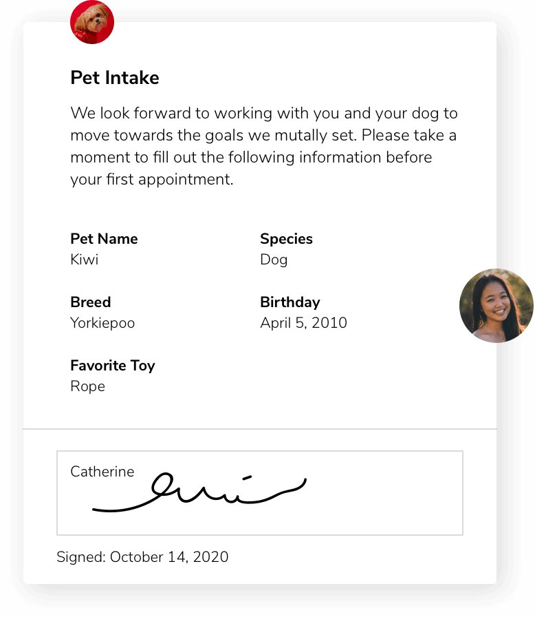 Intake Forms | Modern Pet Care Software by BusyPaws