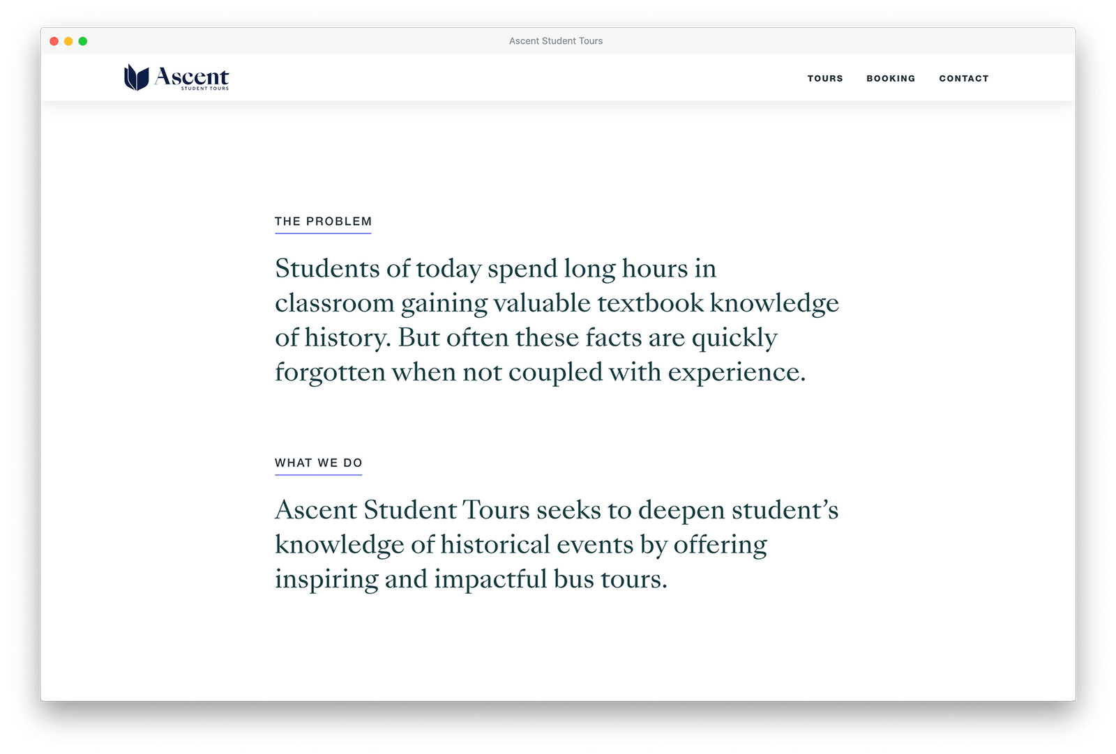 Ascent Student Tours Case Study