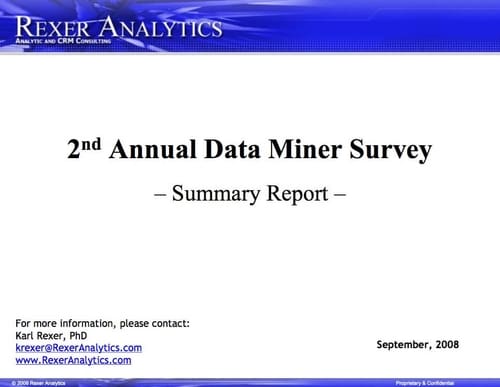 Rexer Analytics - Data Science Survey