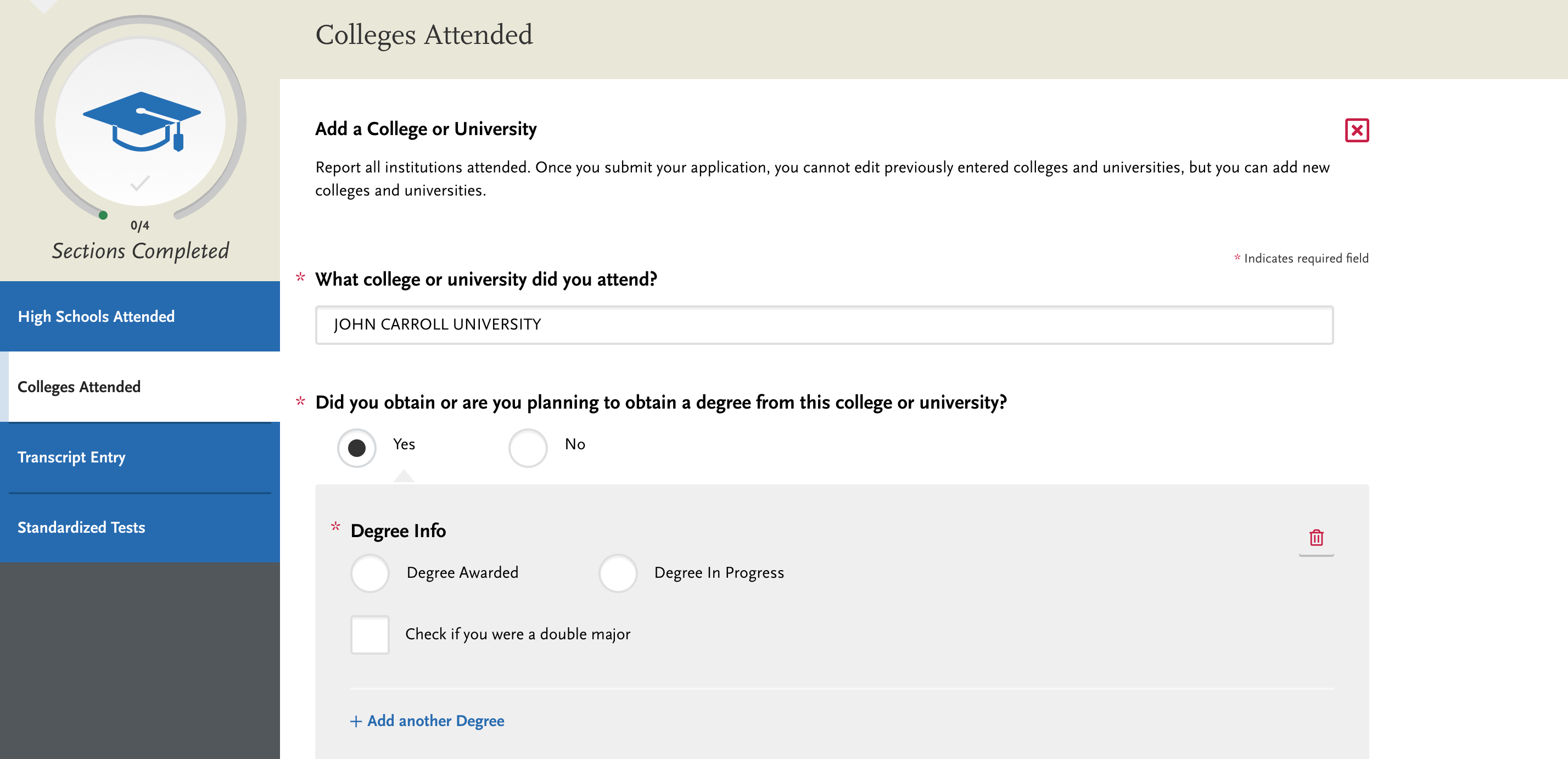 2. Click Order under each school listed.
