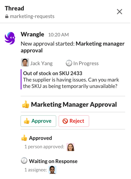 Wrangle - Approval and Ticketing Workflows in Slack