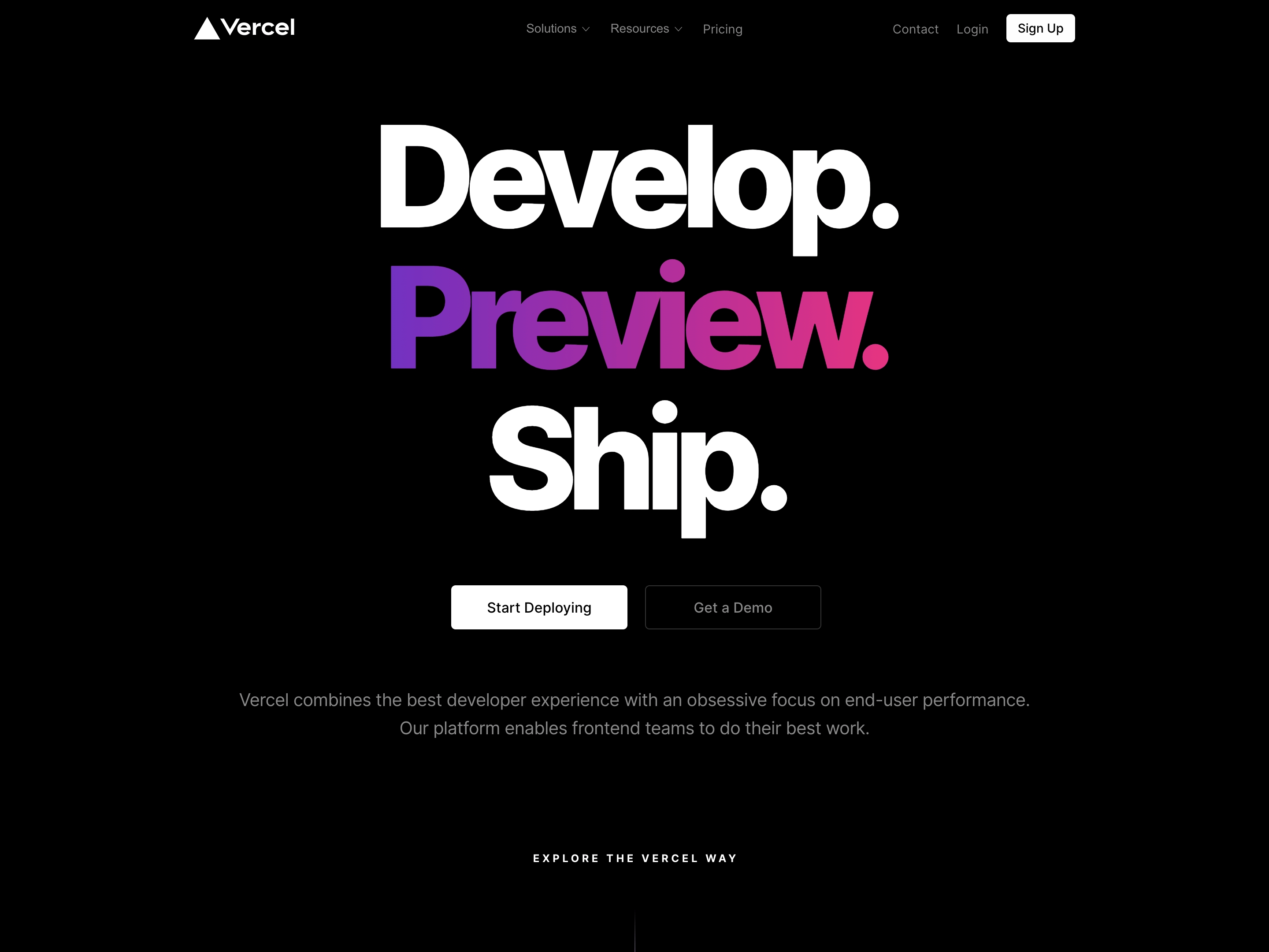 Vercel – Dark Mode Design 🌘