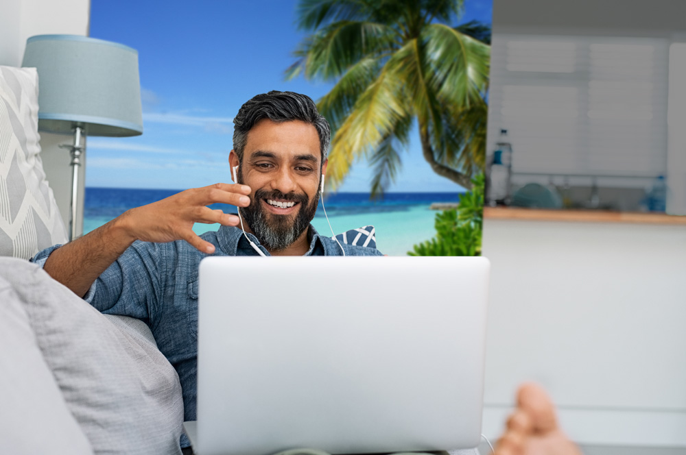 Video Call Backdrop - Beach