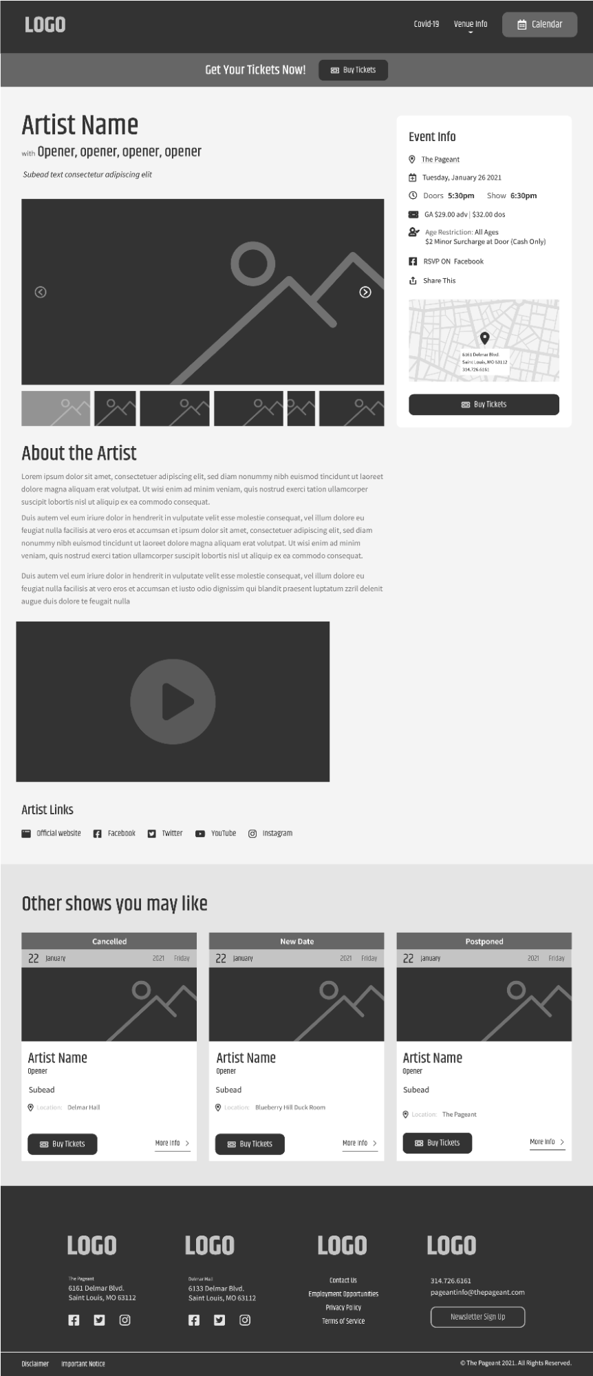 Template example from atomic design. This page shows a template for an ...