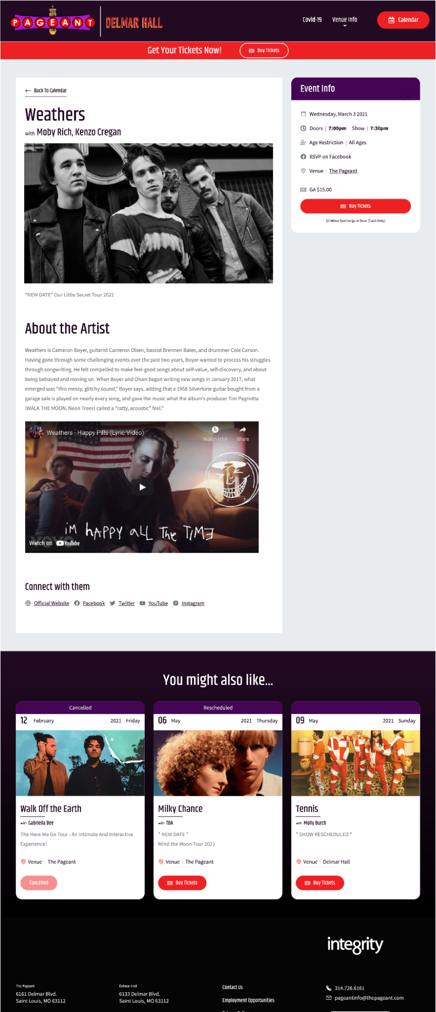 Pages example in atomic design. Combines the template with the organism ...